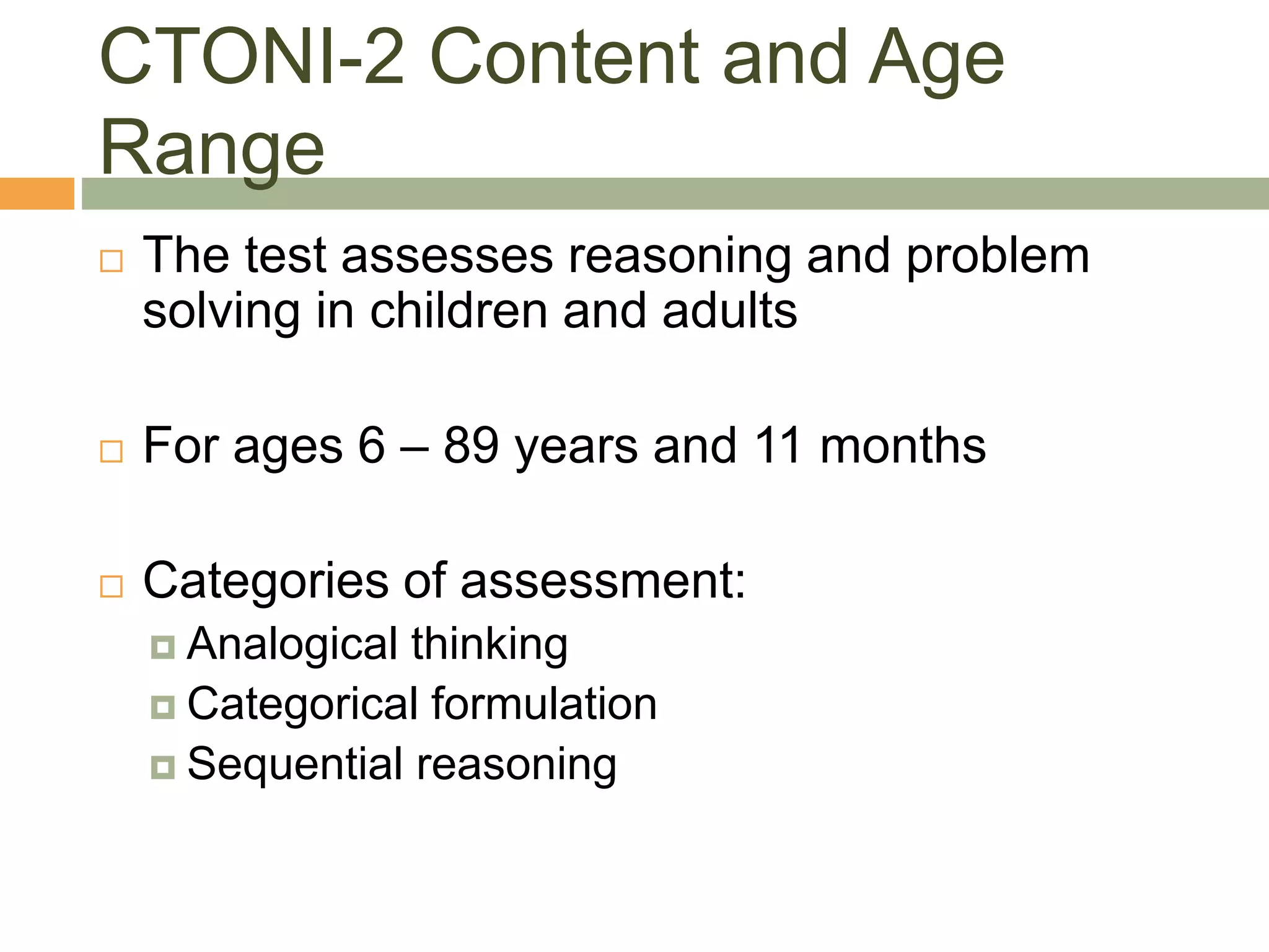 The CTONI-2: Comprehensive Tests of Nonverbal Intelligence Second ...