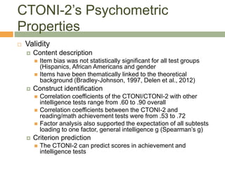 The CTONI-2: Comprehensive Tests of Nonverbal Intelligence Second ...