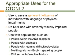 The CTONI-2: Comprehensive Tests of Nonverbal Intelligence Second ...