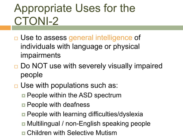 The CTONI-2: Comprehensive Tests of Nonverbal Intelligence Second ...