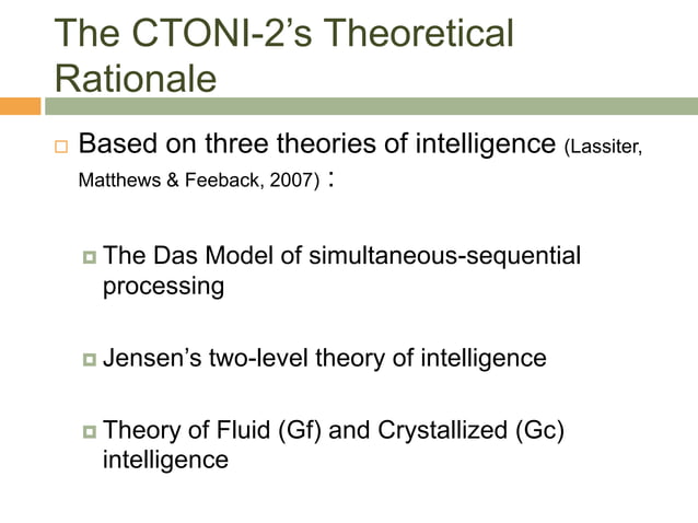 The CTONI-2: Comprehensive Tests of Nonverbal Intelligence Second ...