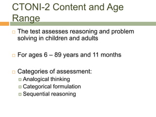 The CTONI-2: Comprehensive Tests of Nonverbal Intelligence Second ...