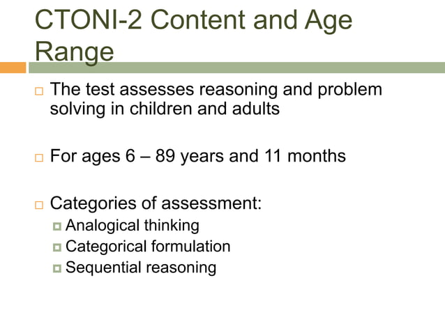The CTONI-2: Comprehensive Tests of Nonverbal Intelligence Second ...