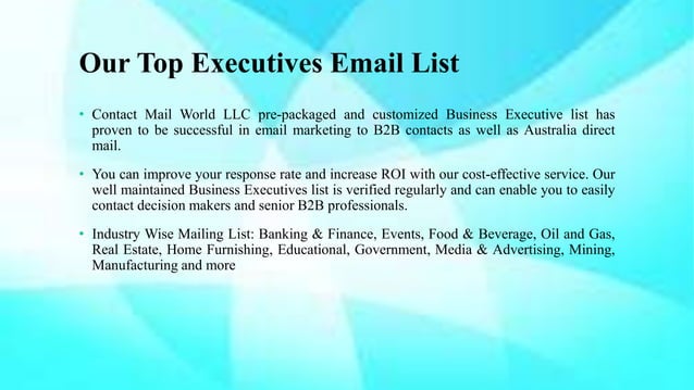 Cto's email list usa | PPT