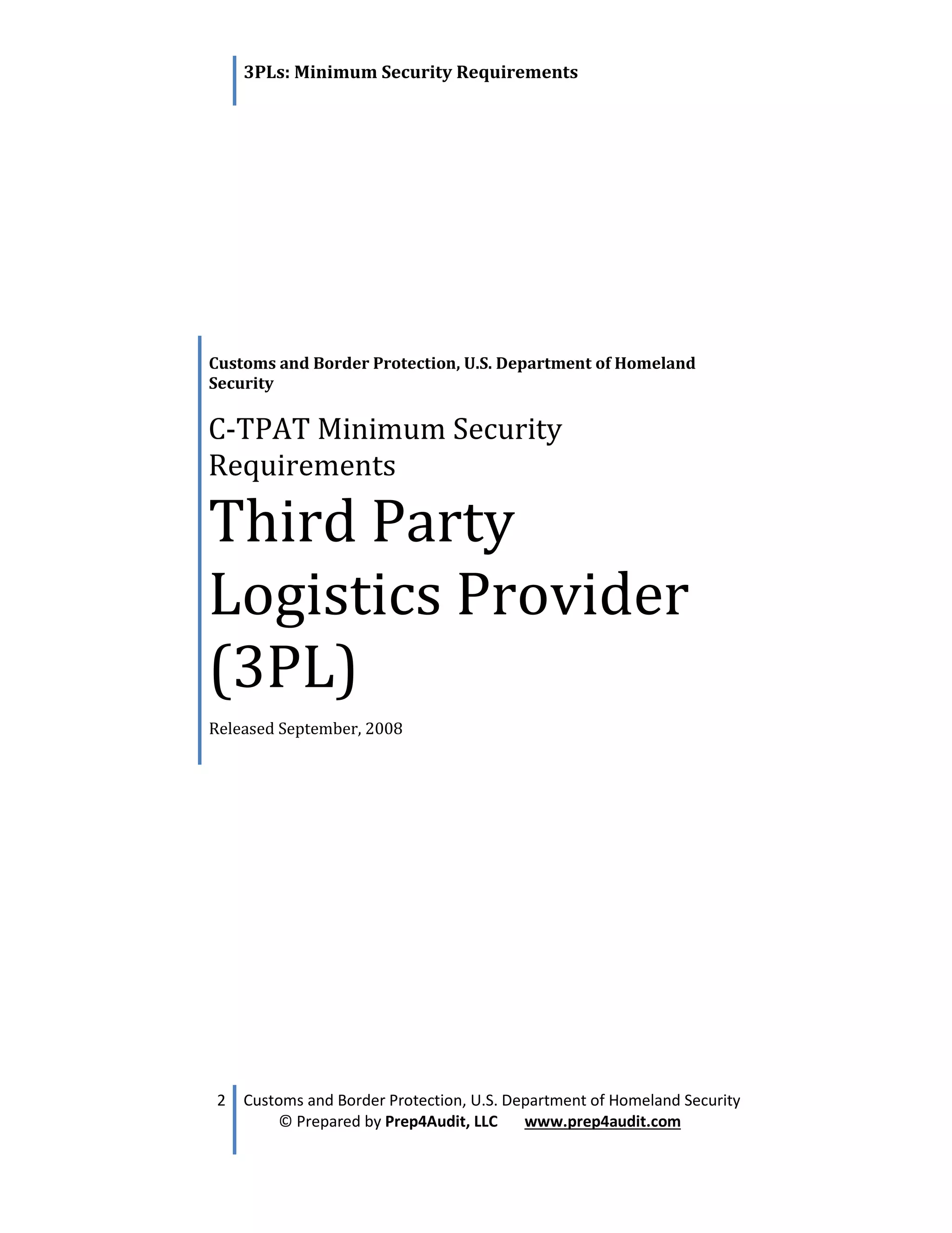 CTPAT 3PL Security Requirements | PDF