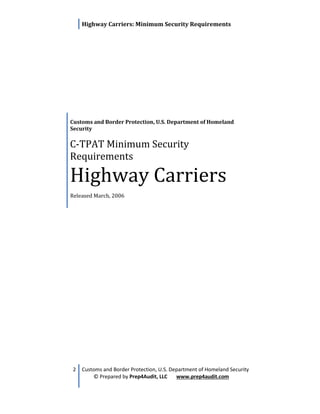 CTPAT-Highway Carrier Security Requirements | PDF