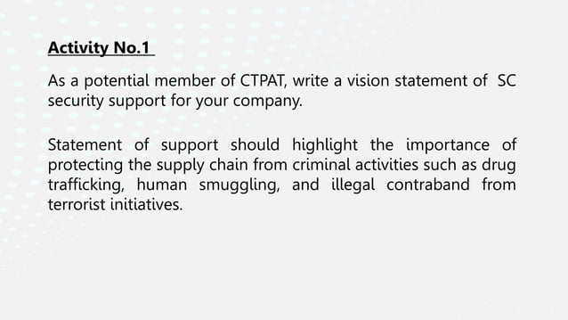 CTPAT PPTX Presentation.pptx - minimum security | PPTX | Information and Network Security ...