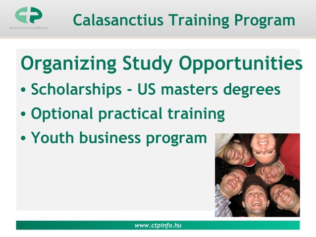 Calasanctius Training Program - Introduction | PPT