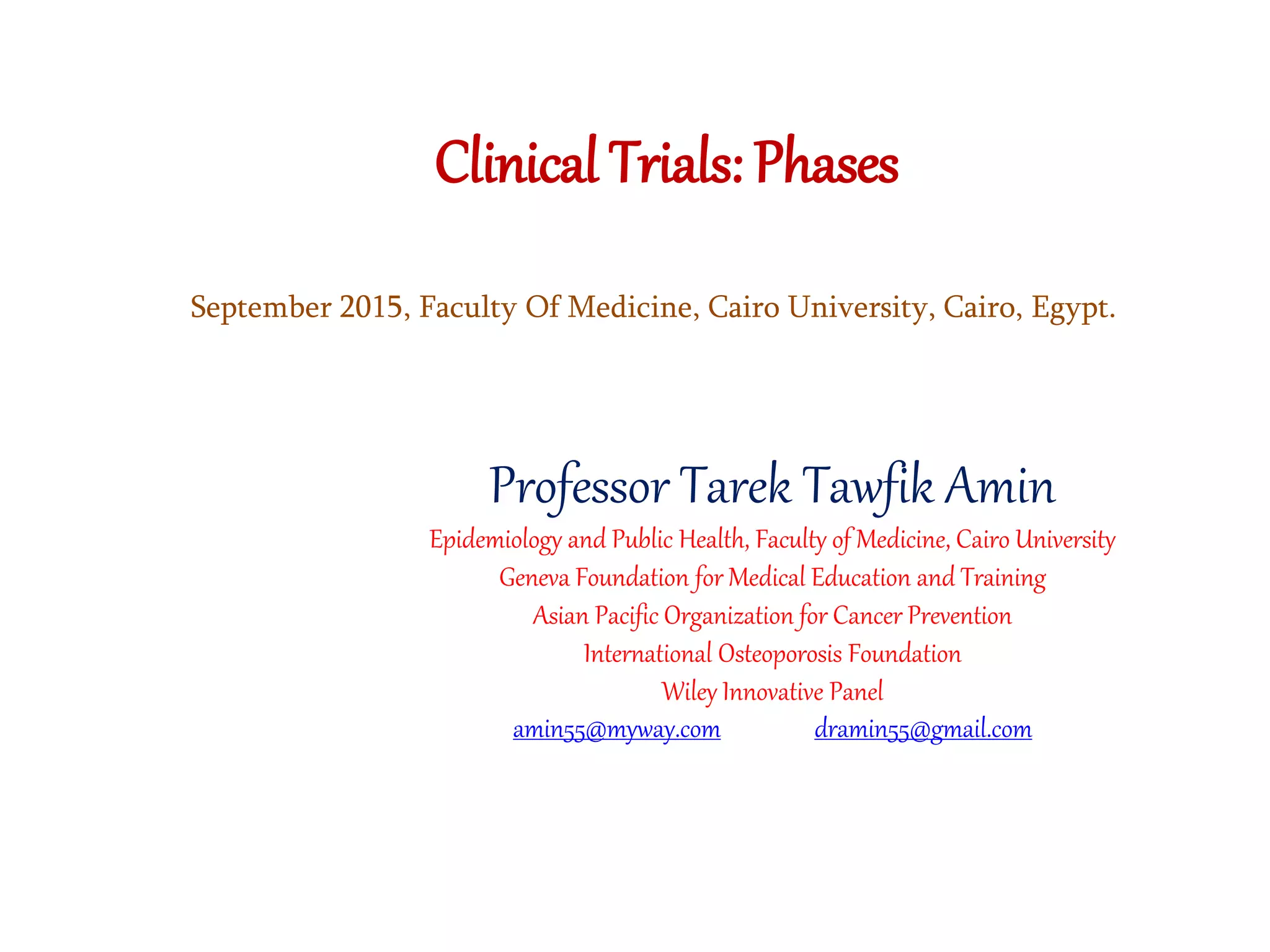 Clincal trails phases | PPTX