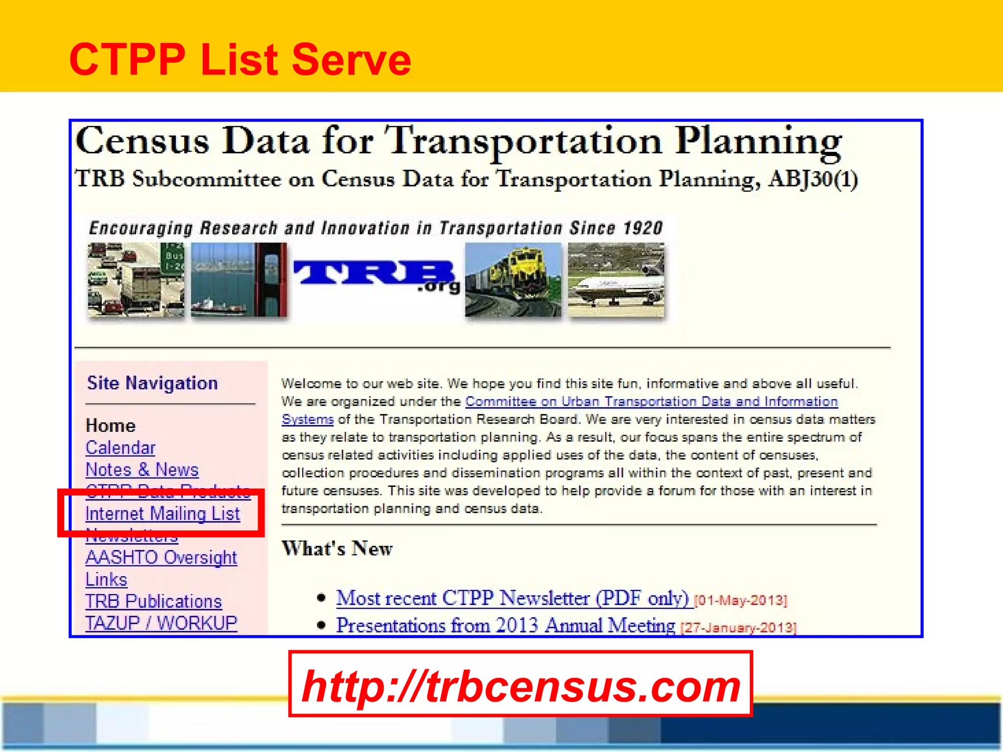 Census Transportation Planning Products Program | PPT