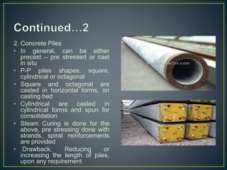 Pile Foundations and Diaphragm Walls | PPT