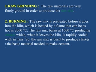 Cement manufacturing & process | PPTX