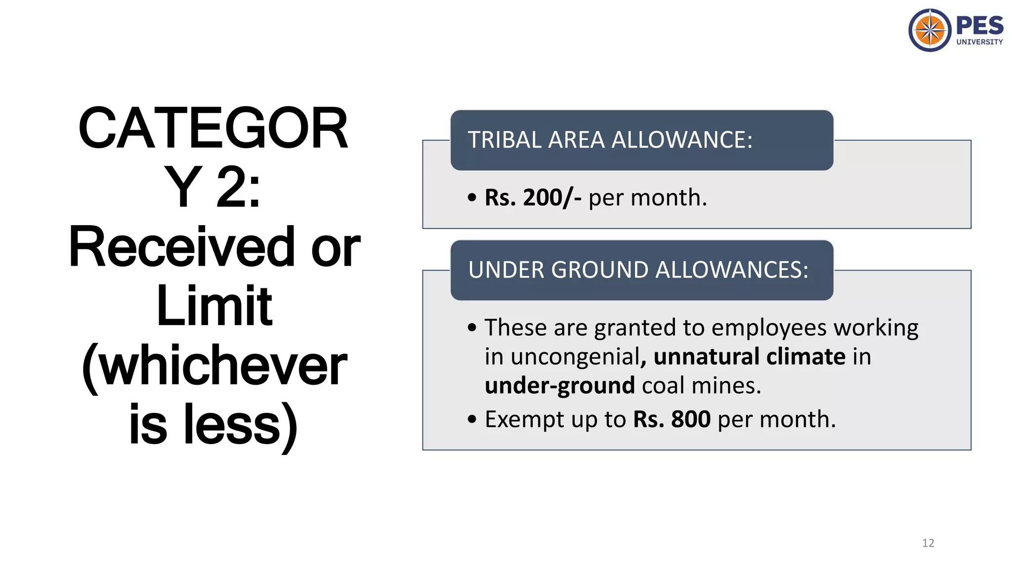 ALLOWANCES UNDER SALARY | PPTX