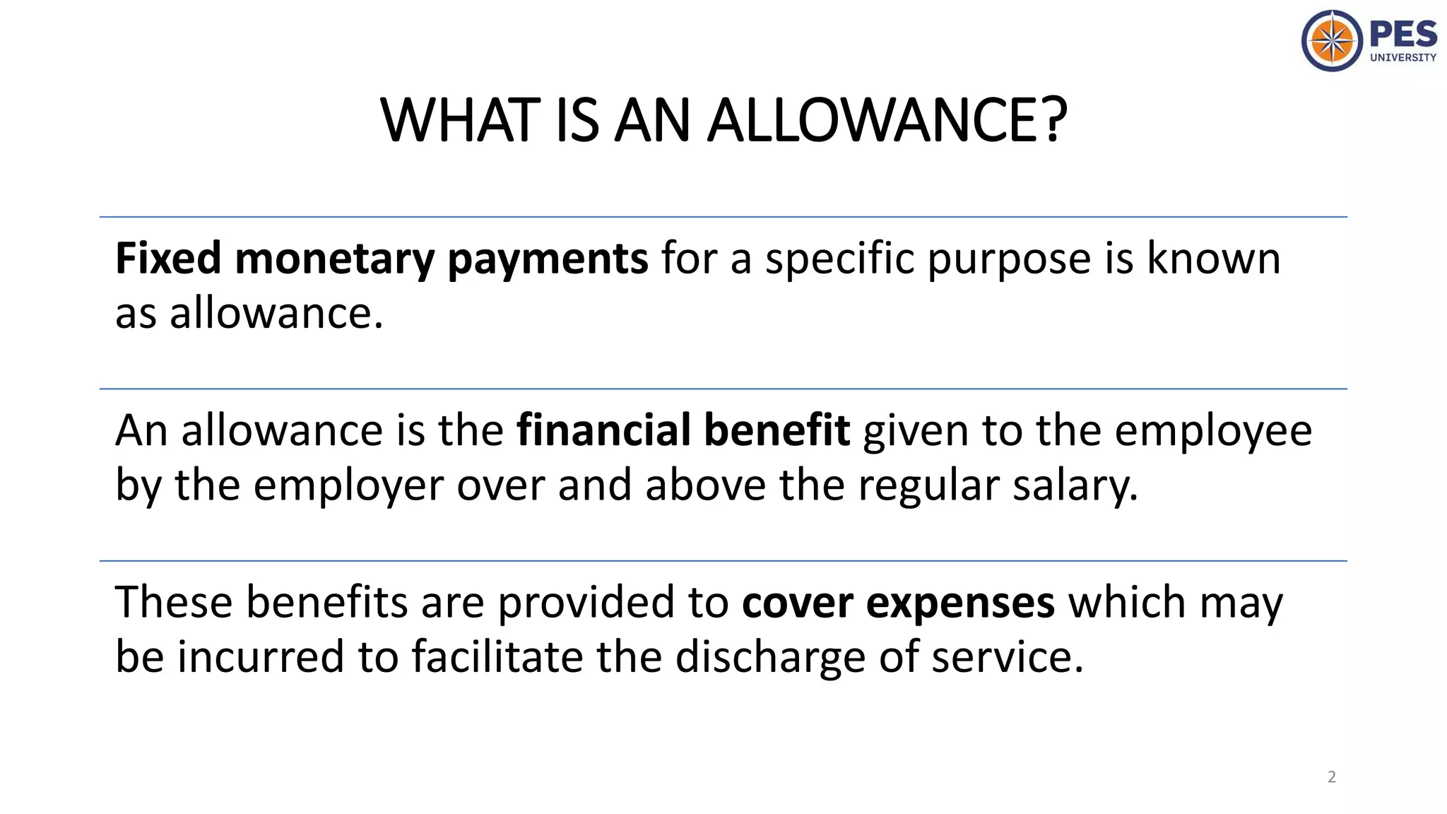 ALLOWANCES UNDER SALARY | PPTX