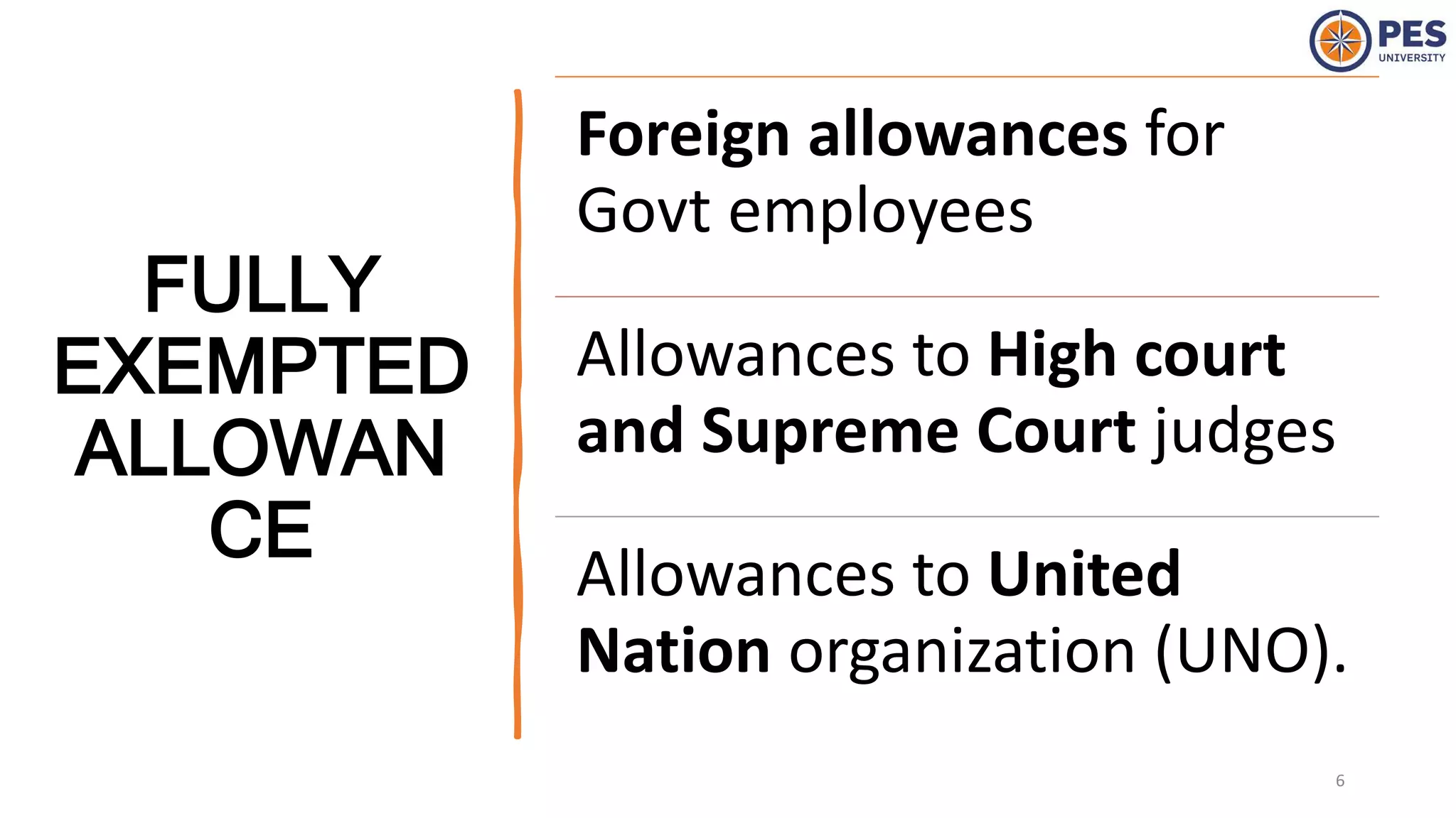 ALLOWANCES UNDER SALARY | PPTX