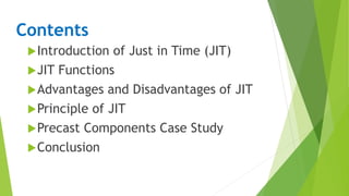 Just In Time Management with Precast Concrete Components. | PPTX