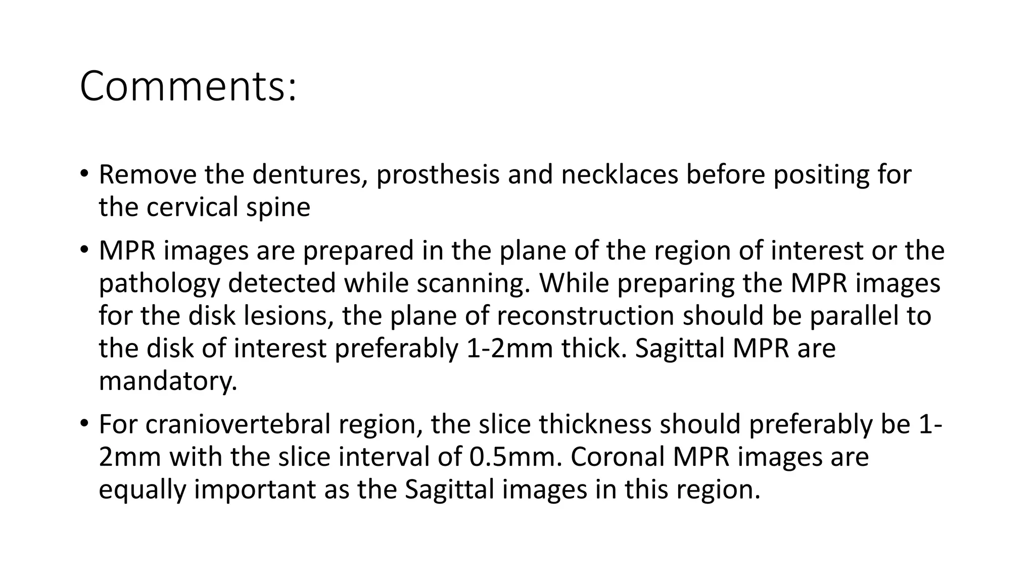 CT protocol of Spine | PPTX