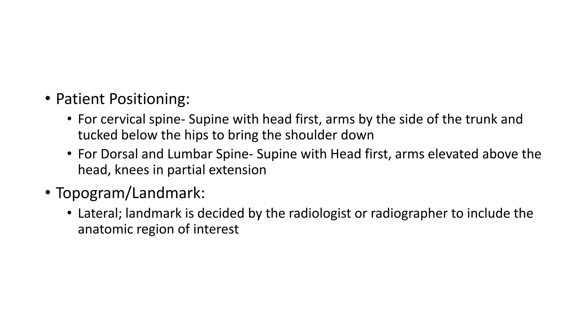 CT protocol of Spine | PPTX