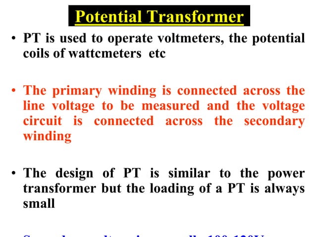 Current Transformer and Potential Transformer | PPT