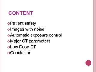 CT RADIATION DOSE REDUCTION | PPTX