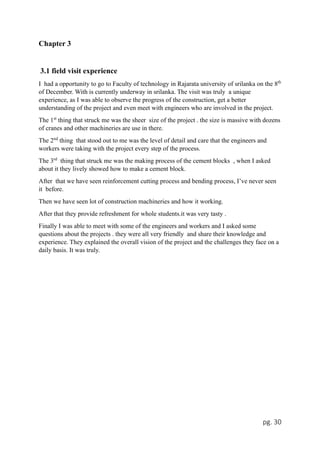 field visit report at faculty of technology in rajarata university of ...