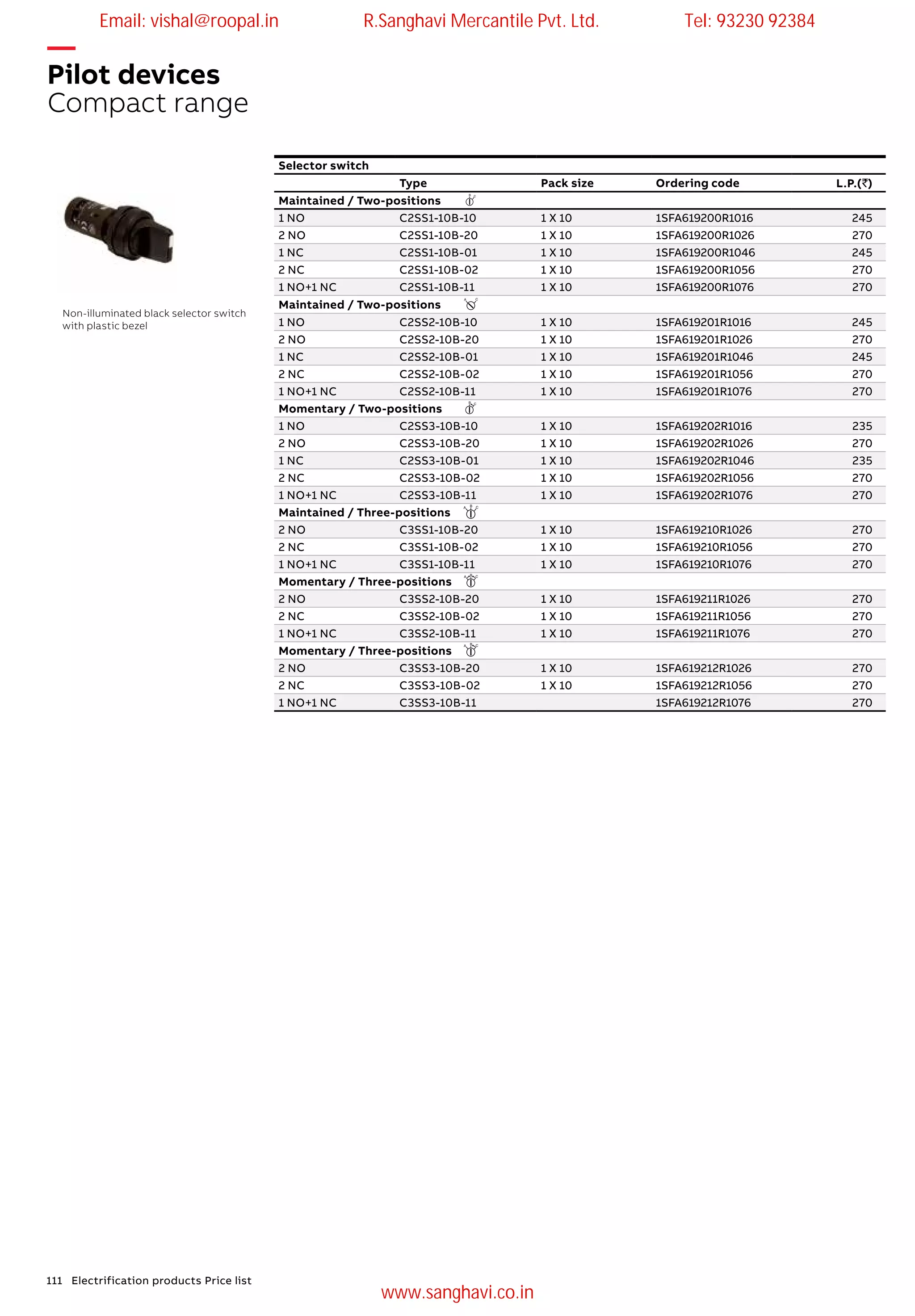 ABB Contactor Price List | PDF