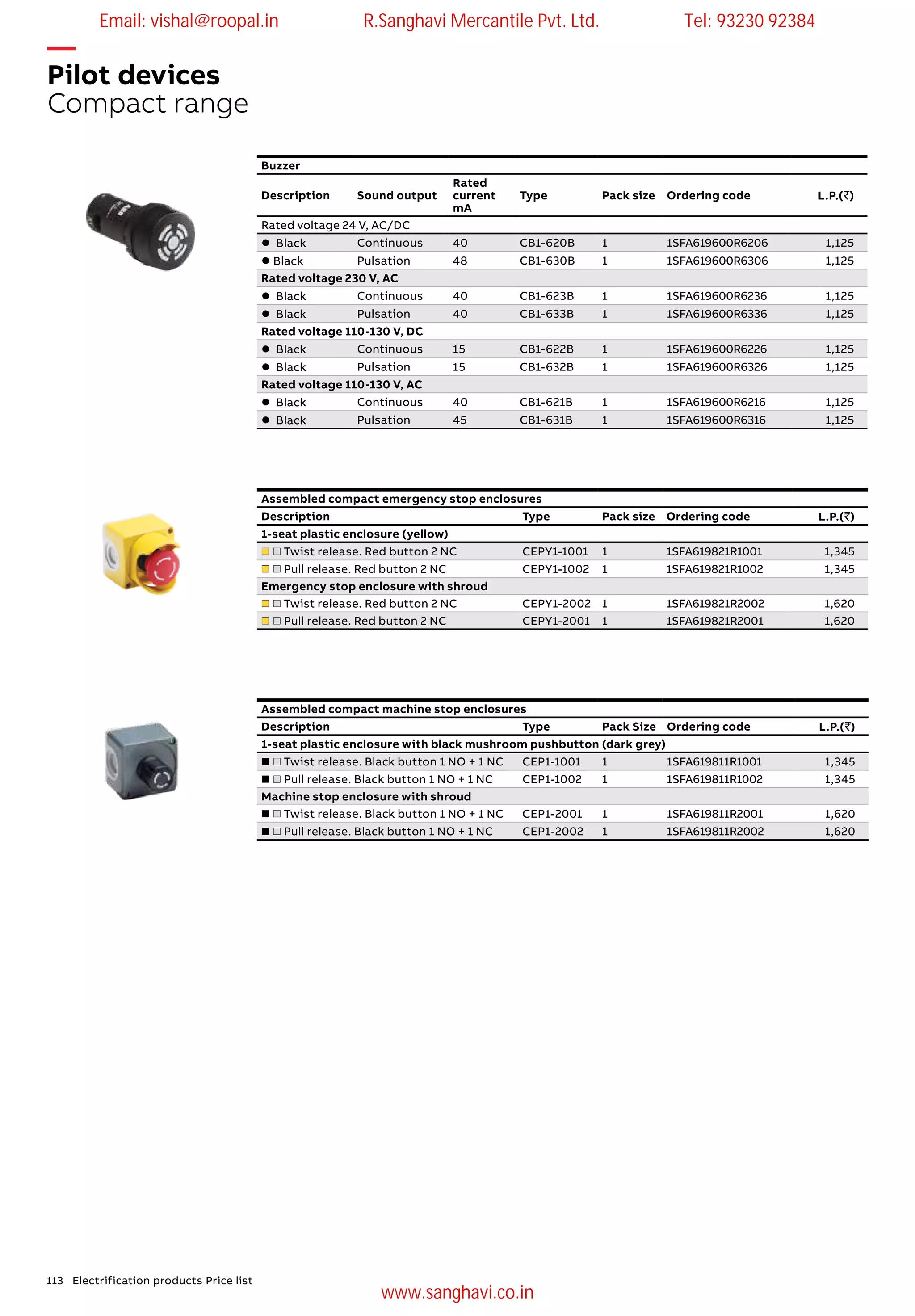 ABB Contactor Price List | PDF
