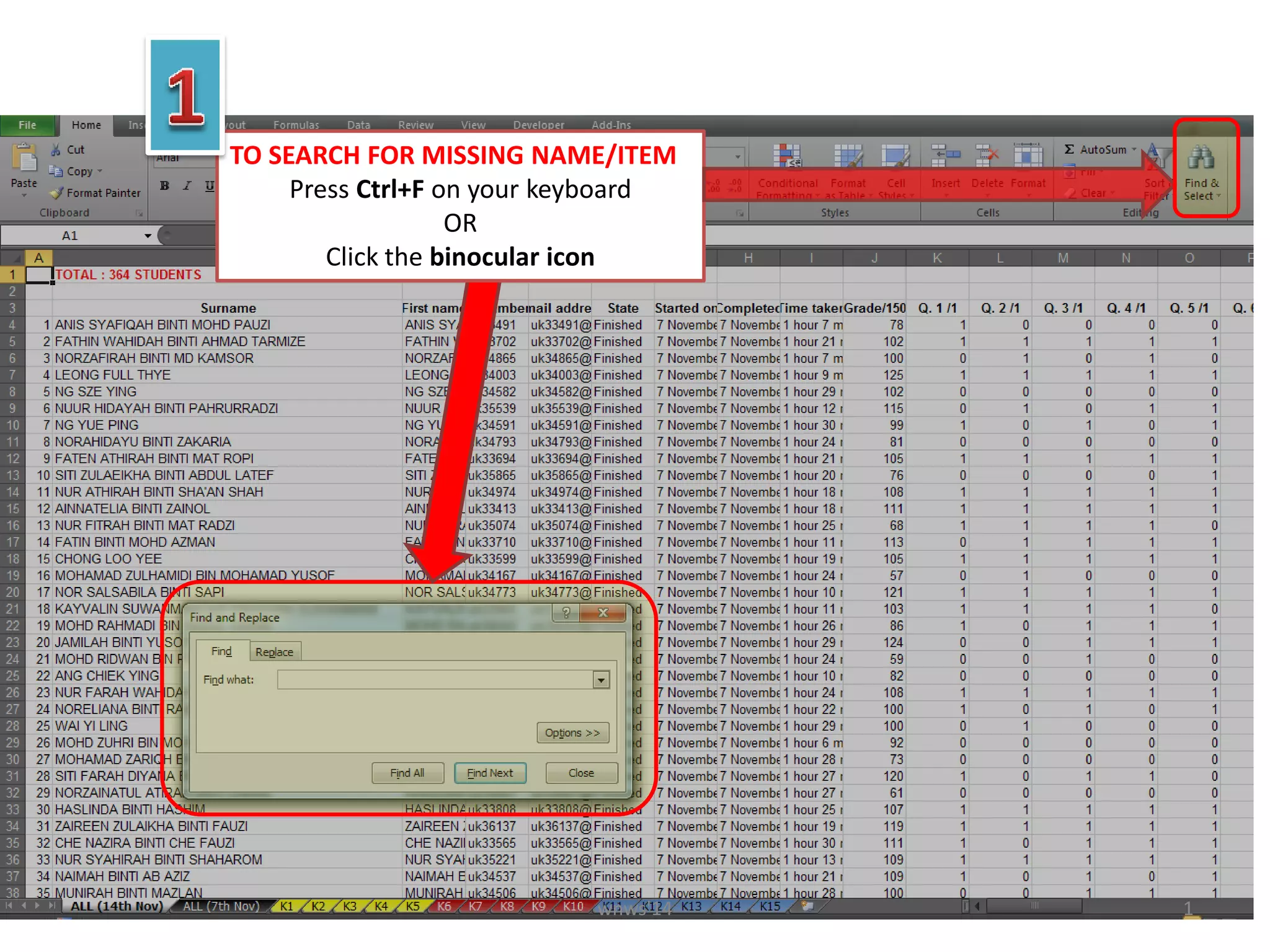 Excel Ctrl+F for my team | PDF