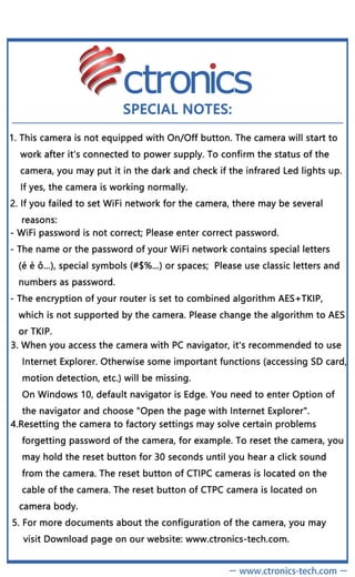 Ctronics wifi-cameras-user-manual(en) | PDF