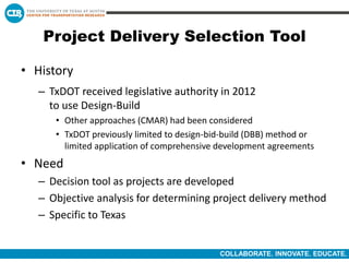 Project Delivery Method Selection Tool | PPTX