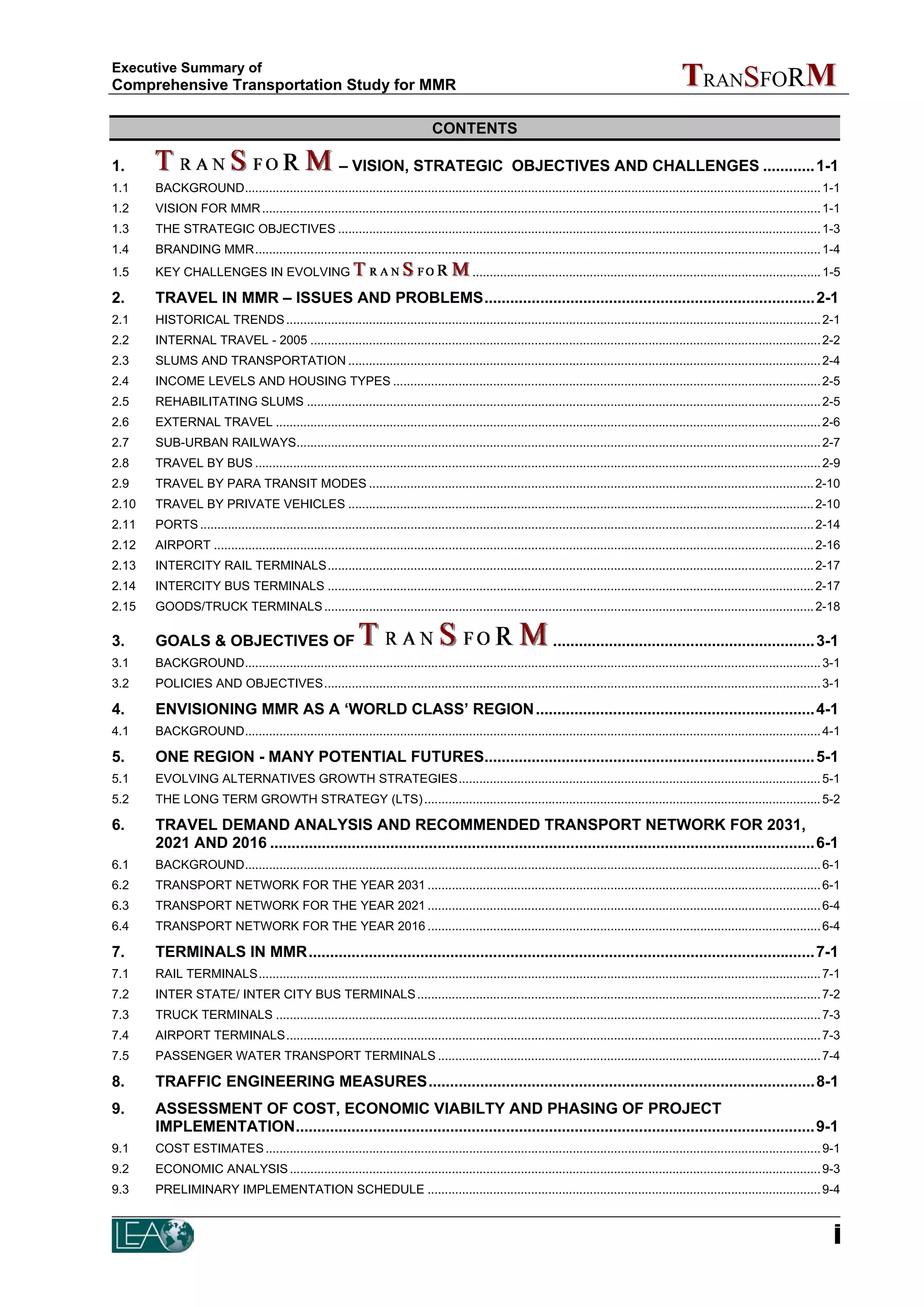 Comprehensive Transportation Study | PDF