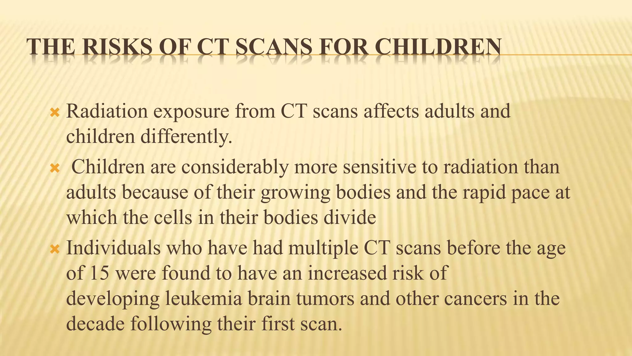 Radiation hazards in CT scan | PPTX