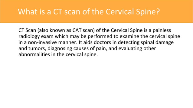 CT Scan Cervical Spine (neck) | PDF