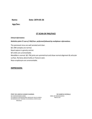 CT SCAN OF PNS - FACE.docx