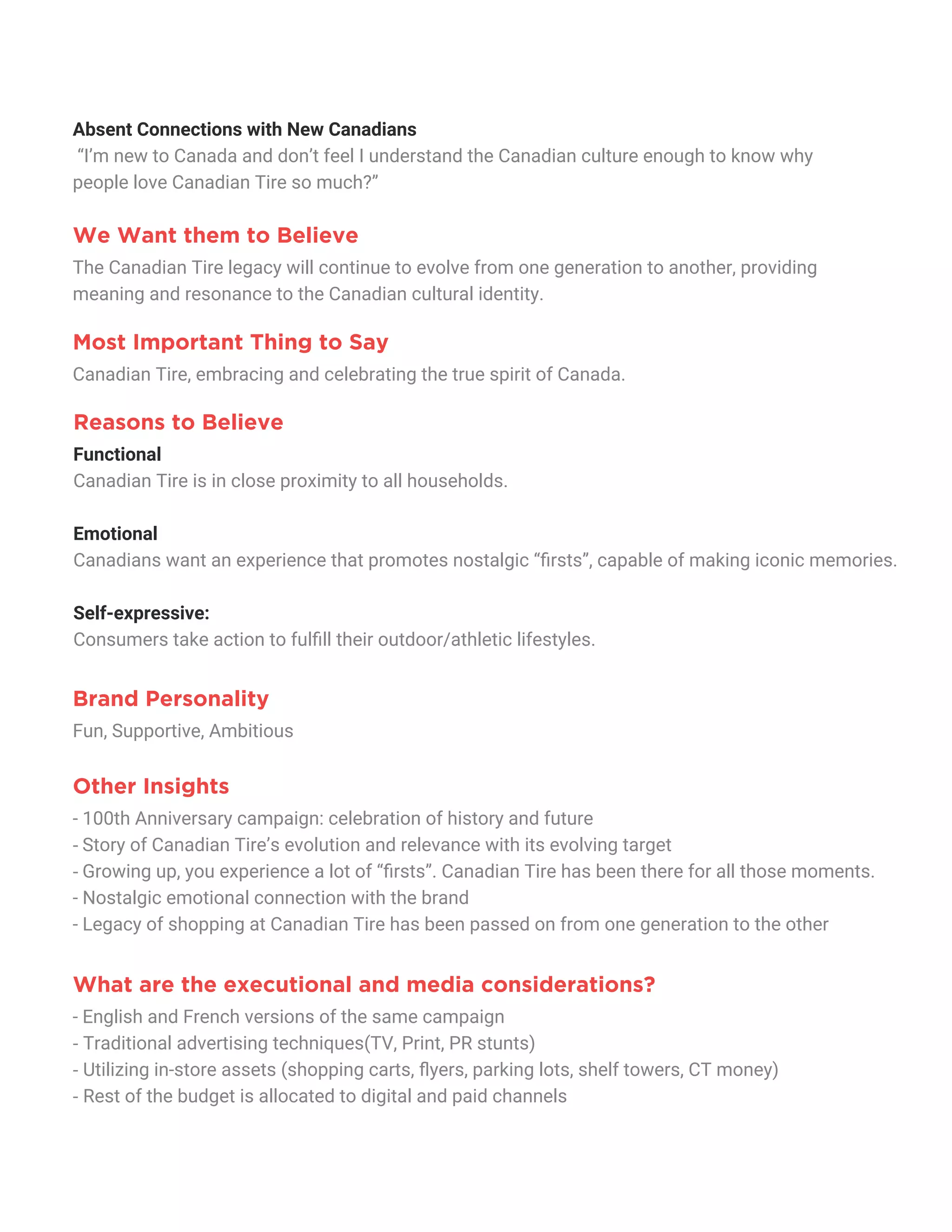 Canadian Tire's 100th Campaign | PDF