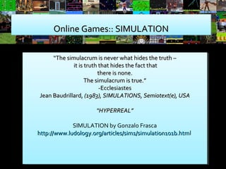 Games & Simulations: UTS Lecture | PPT