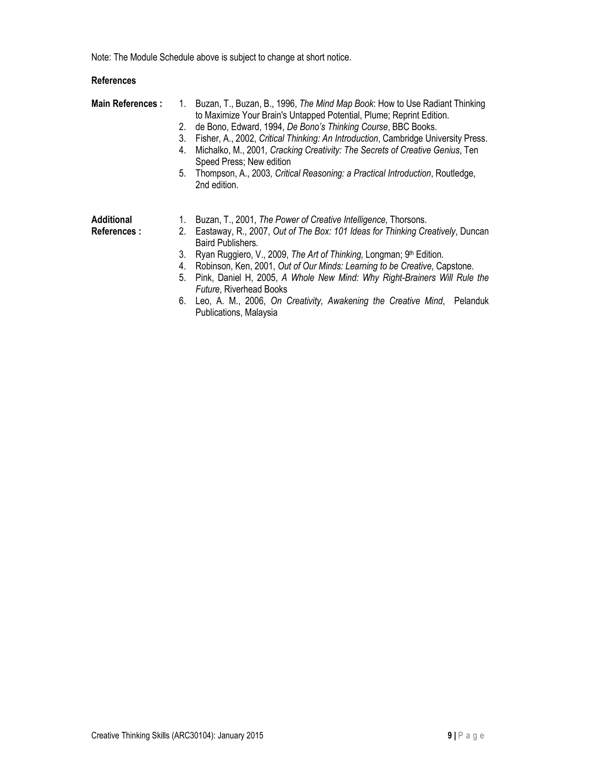 Cts module outline january 2015 (1) | PDF