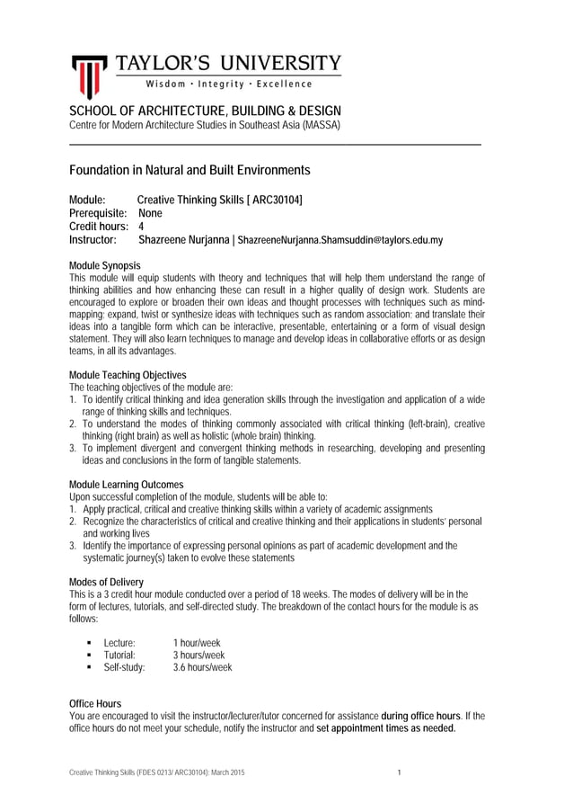 Cts Module Outline 2015 | PDF