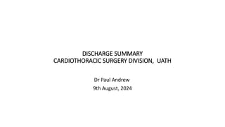 Cardiothoracic surgery discharge summary | PPTX