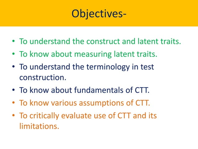 Classical Test Theory (CTT)- By Dr. Jai Singh | PPTX | Standardized ...