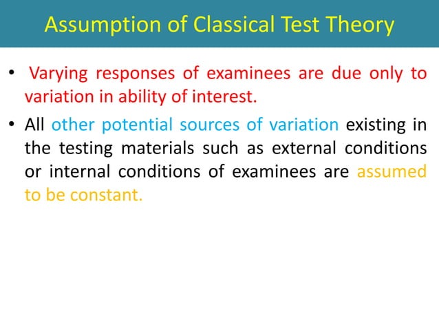 Classical Test Theory (CTT)- By Dr. Jai Singh | PPTX | Standardized ...