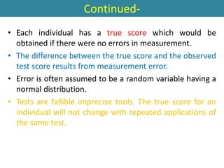 Classical Test Theory (CTT)- By Dr. Jai Singh | PPTX