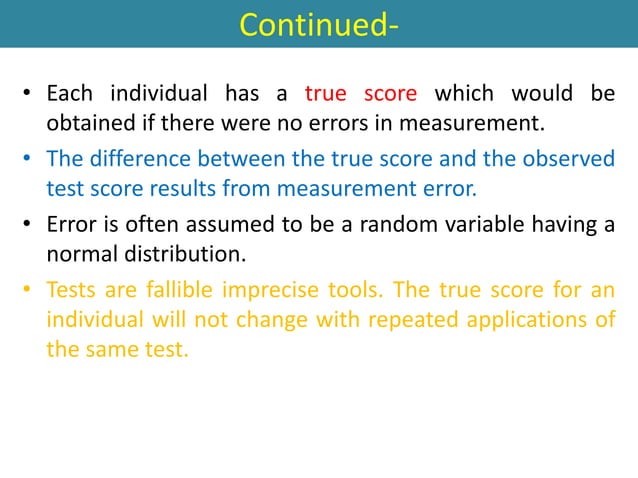 Classical Test Theory (CTT)- By Dr. Jai Singh | PPTX | Standardized ...