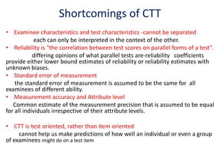 Classical Test Theory (CTT)- By Dr. Jai Singh | PPTX