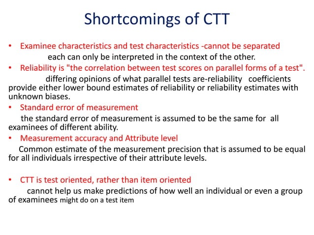 Classical Test Theory (CTT)- By Dr. Jai Singh | PPTX | Standardized ...