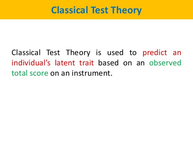 Classical Test Theory Ctt By Dr Jai Singh