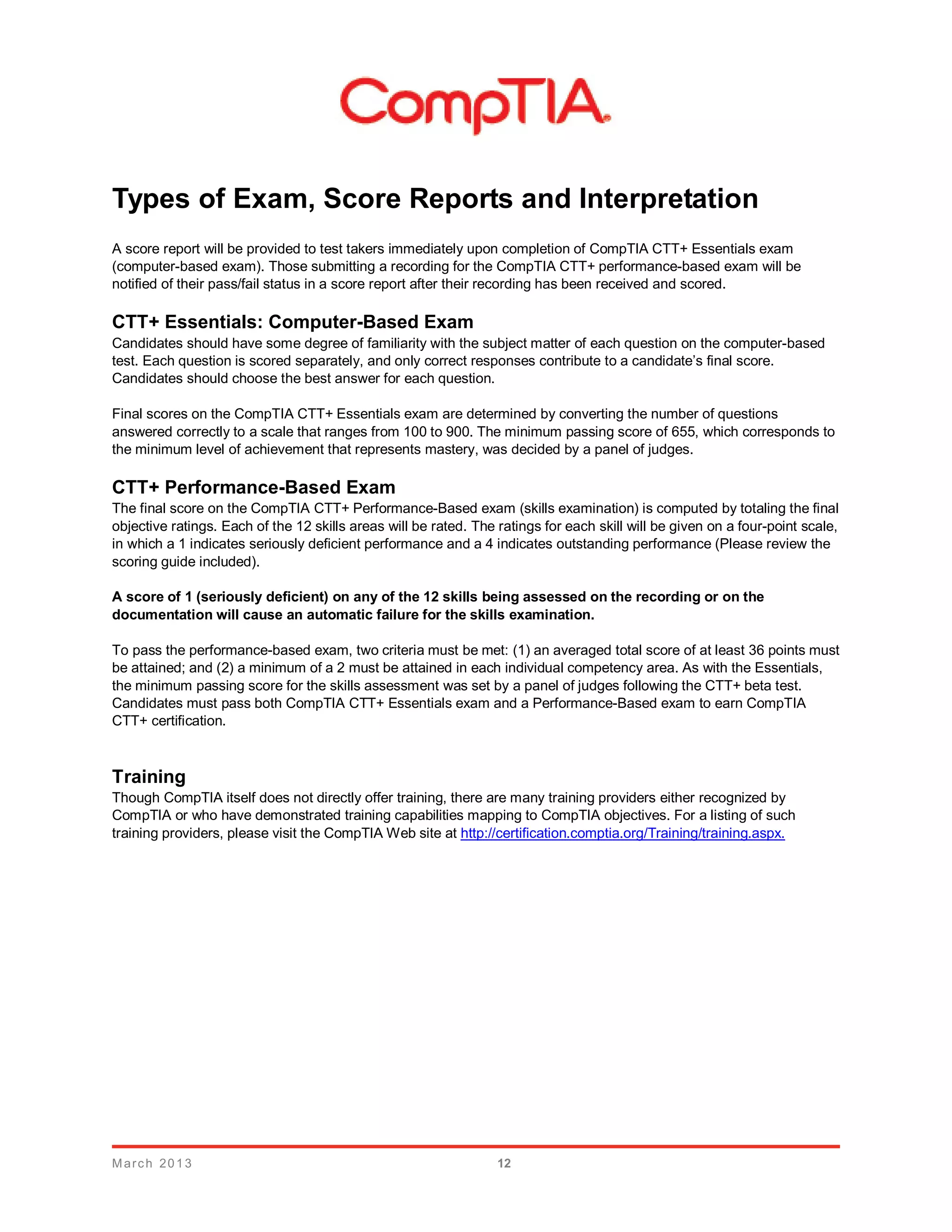 CompTIA CTT+ Overview | PDF