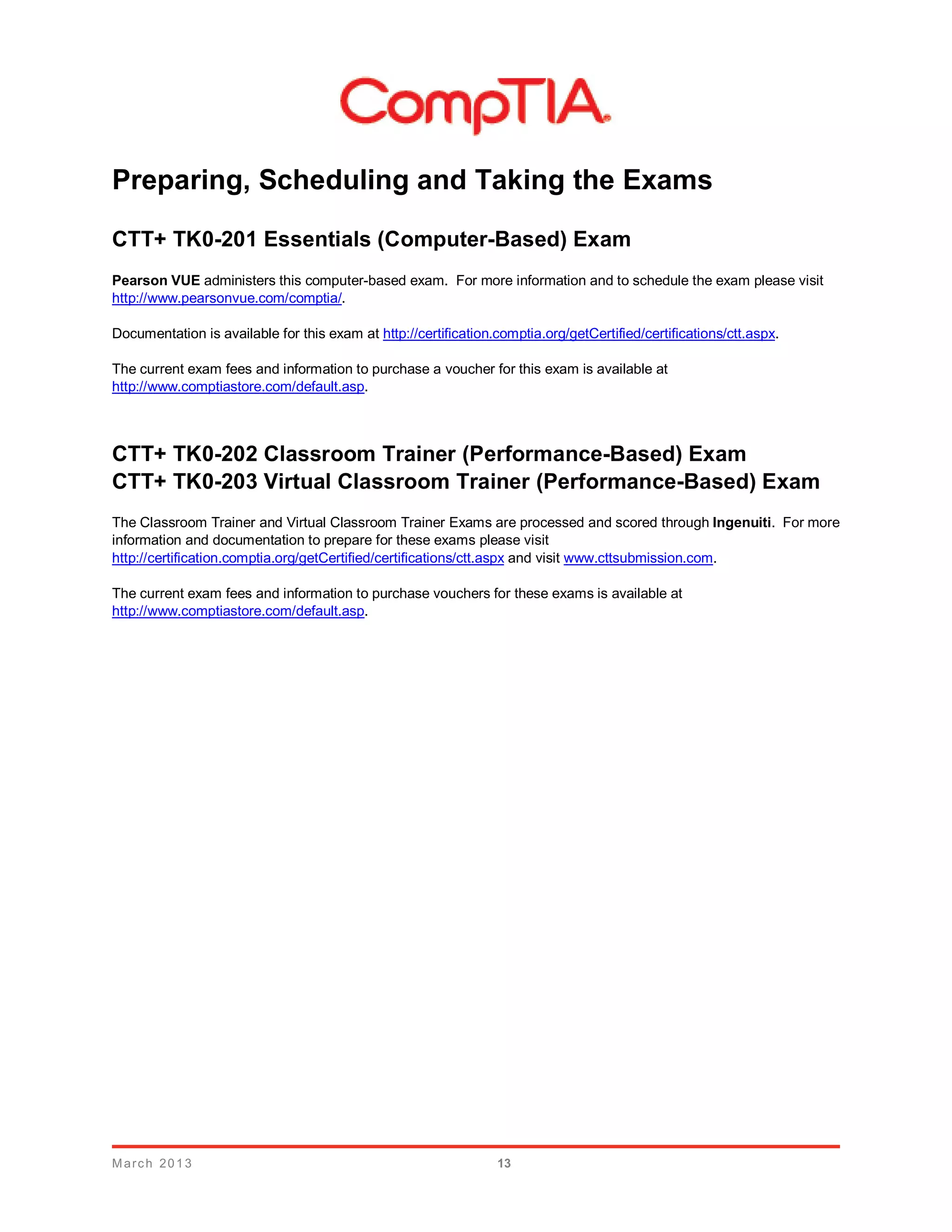 CompTIA CTT+ Overview | PDF