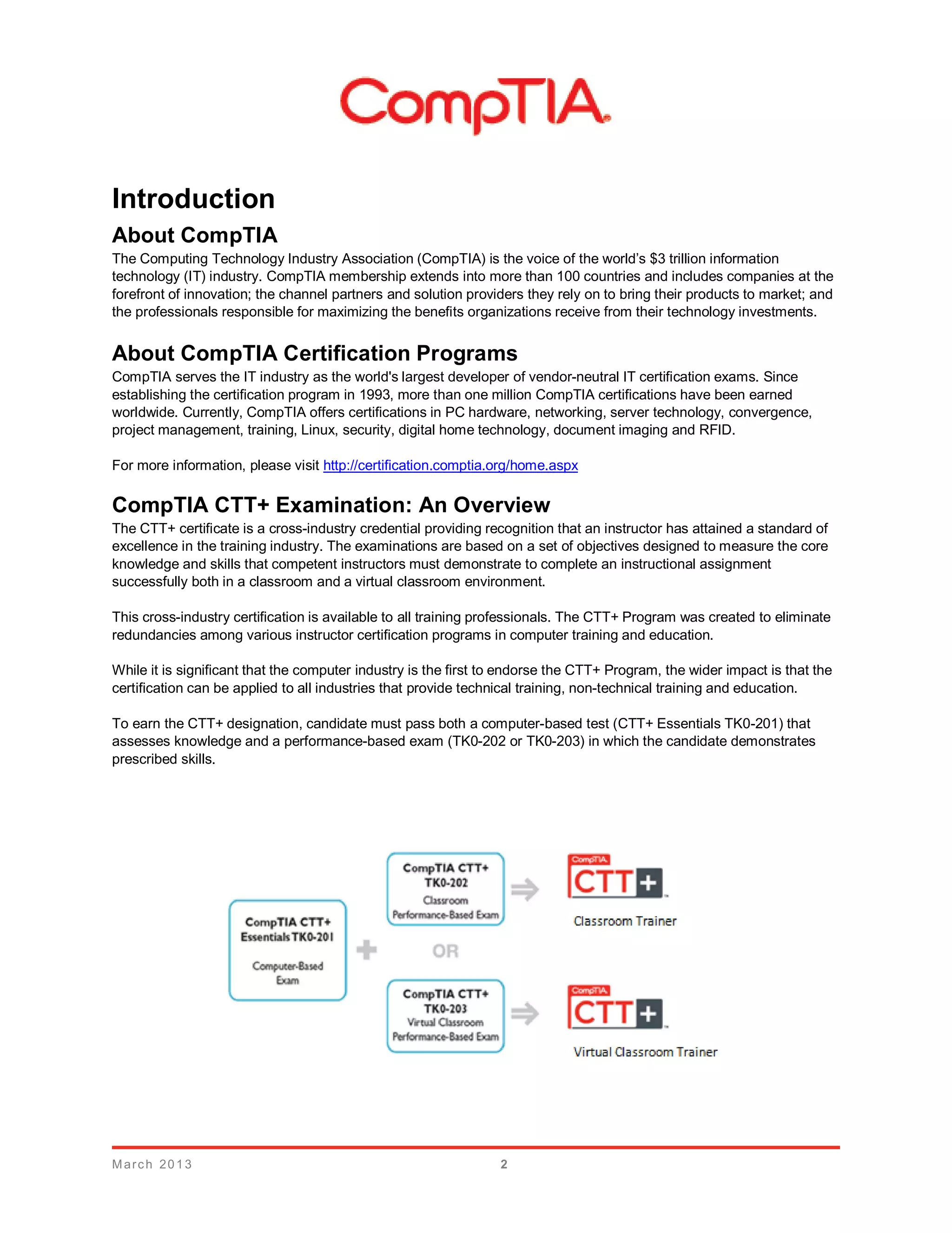 CompTIA CTT+ Overview | PDF