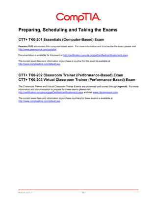 CompTIA CTT+ Overview | PDF